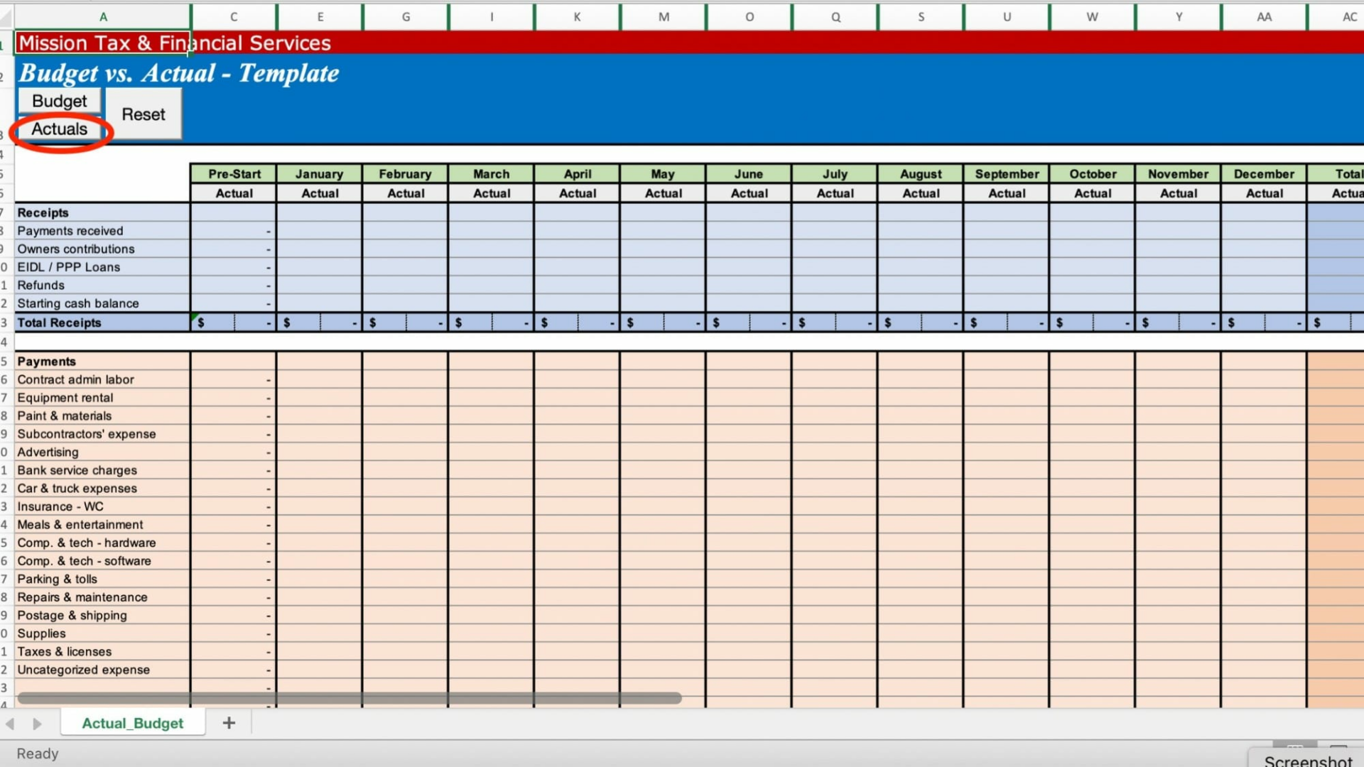 Budget Vs Actual Worksheet Template SpecMeOut Budget Vs Actual Worksheet Template SpecMeOut